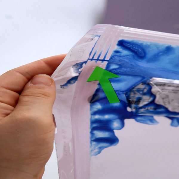 Medical pouch dye testing